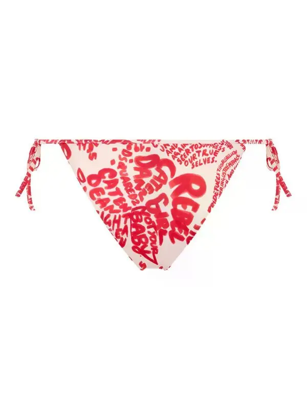 Dsquared2 Rebel Hibiscus Bikini Bottom - Neutrals