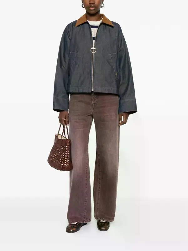 Barbour Freckleton Zip-fastening Jacket With Contrast Collar - Blue