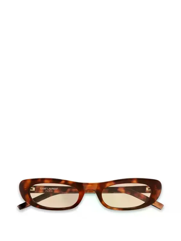 Saint Laurent Tortoiseshell Oval Frame Sunglasses - Brown