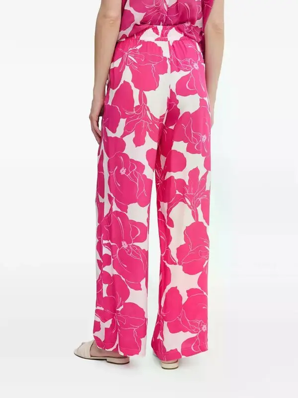 MARC AUREL Floral Print Wide Leg Trousers