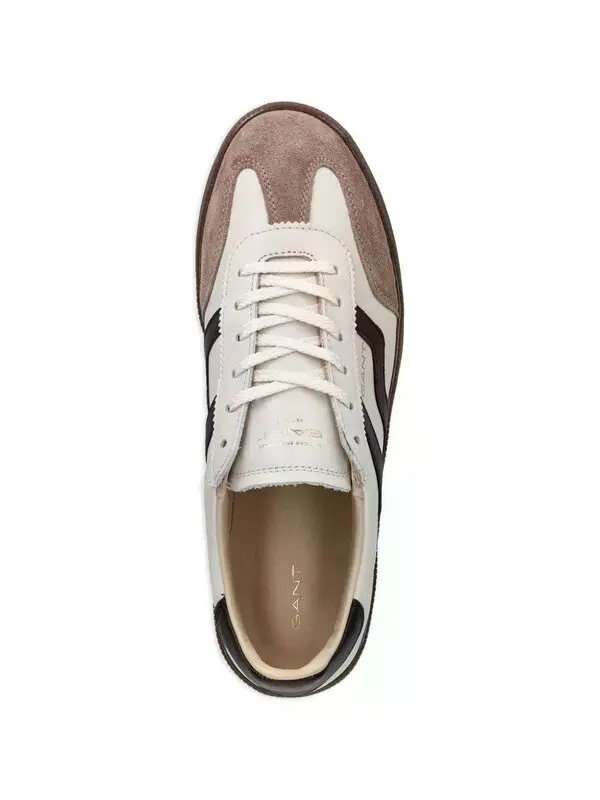 Gant Striped Suede And Leather Lace-up Sneakers