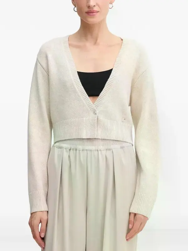 OUI V-neck Button Cardigan - Neutrals