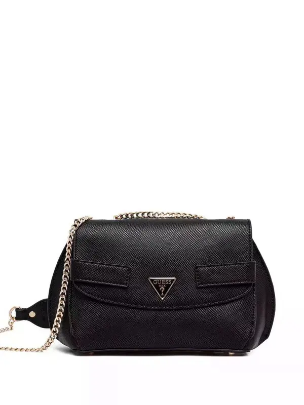 Guess Serenova Chain Strap Flap Crossbody Bag - Black