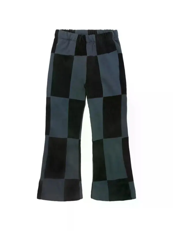 LES TIEN Patchwork-pattern Trousers - Black