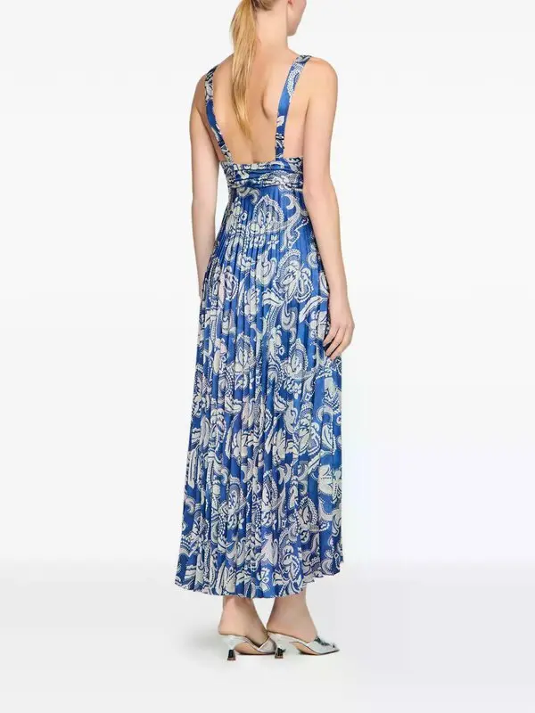 Sandro Floral-print Maxi Dress - Blue