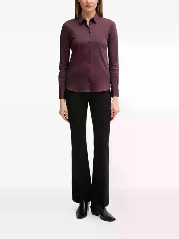 MOS MOSH Burgundy Button-down Shirt With Pointed Collar - Red