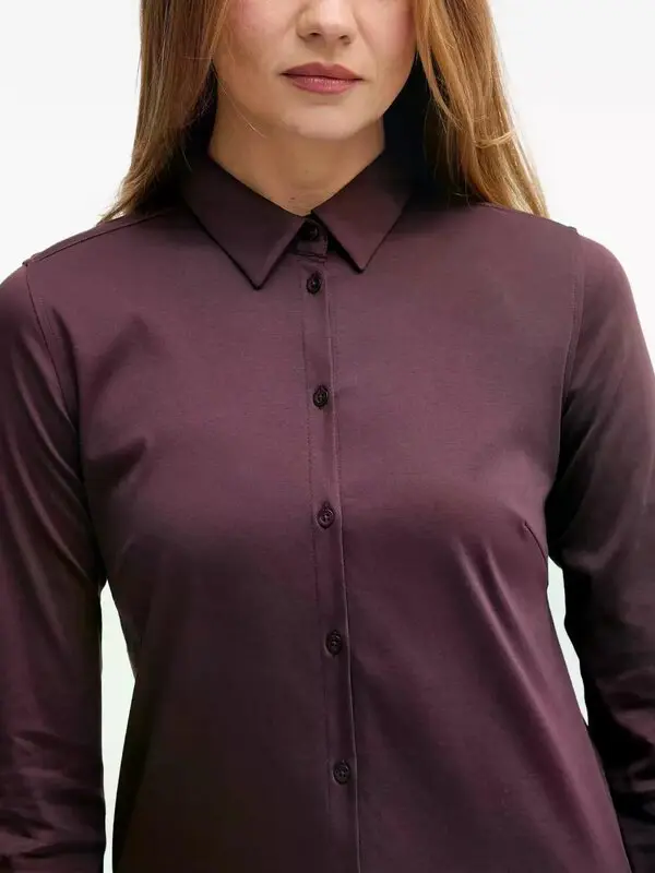 MOS MOSH Burgundy Button-down Shirt With Pointed Collar