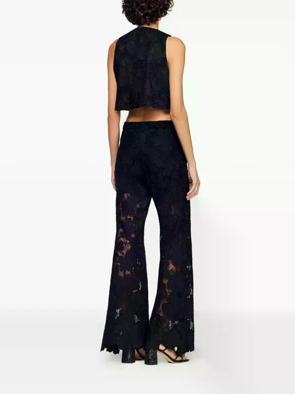 Sandro Embroidered Guipure-lace Crop Top