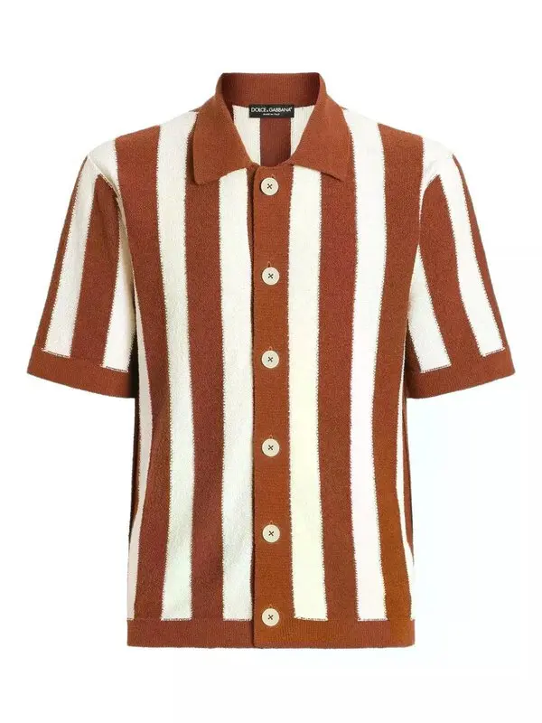 Dolce & Gabbana Striped Button Shirt - Brown