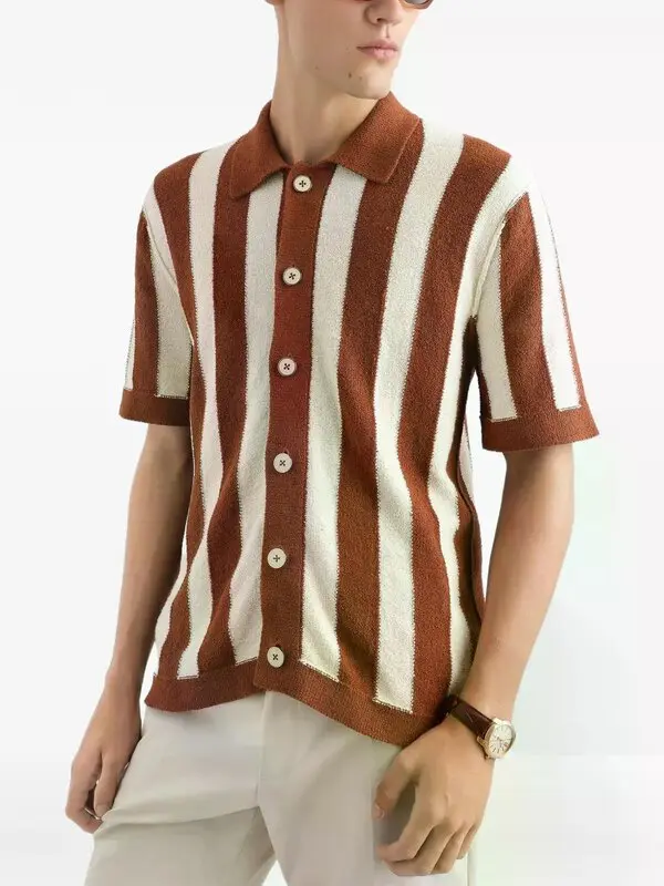 Dolce & Gabbana Striped Button Shirt - Brown