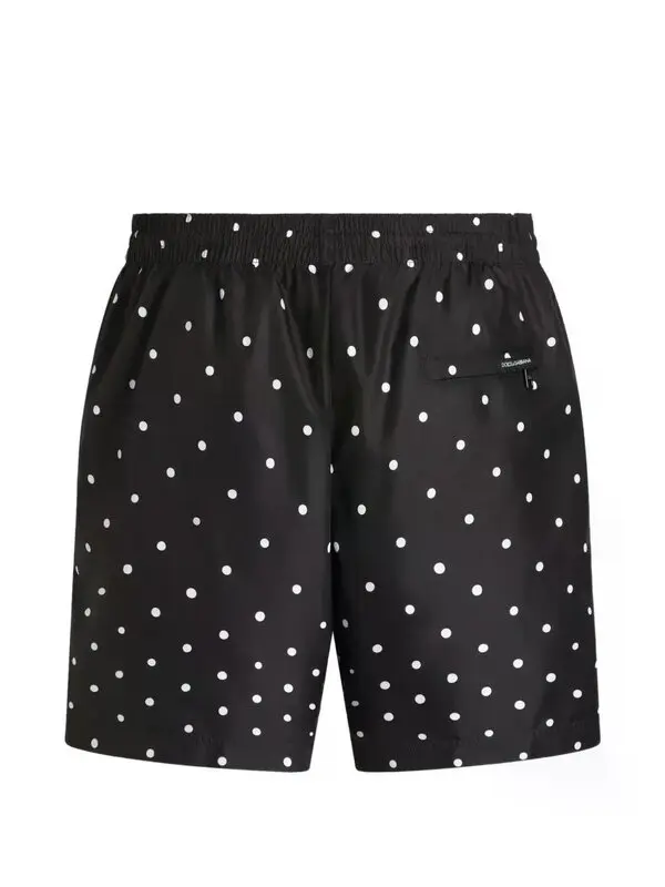 Dolce & Gabbana Polka-dot Print Swim Boxer Shorts - Black