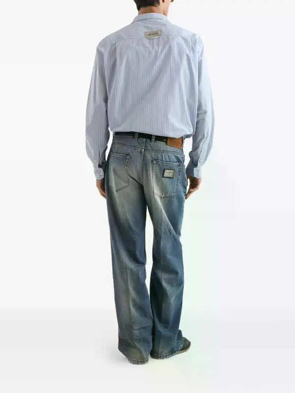 Dolce & Gabbana Martini Striped Cotton Shirt