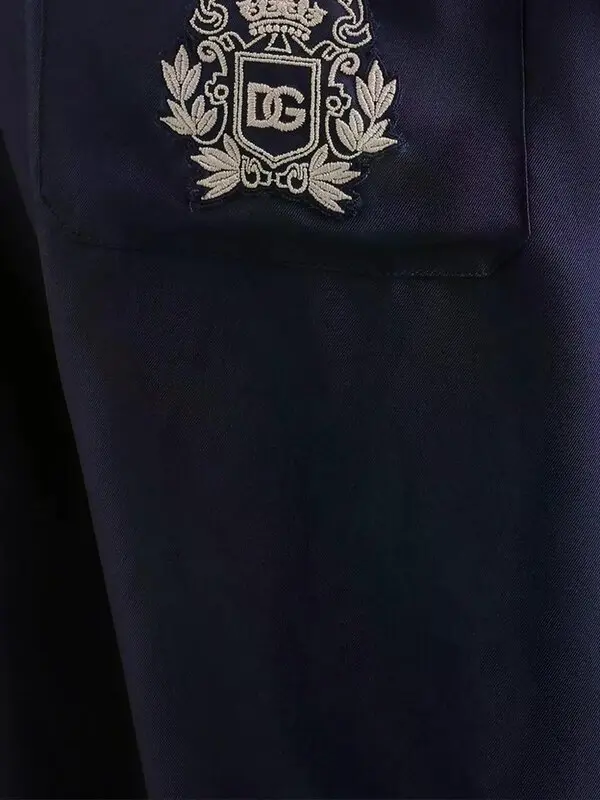 Dolce & Gabbana Drawstring Shorts With Embroidered Detail - Blue