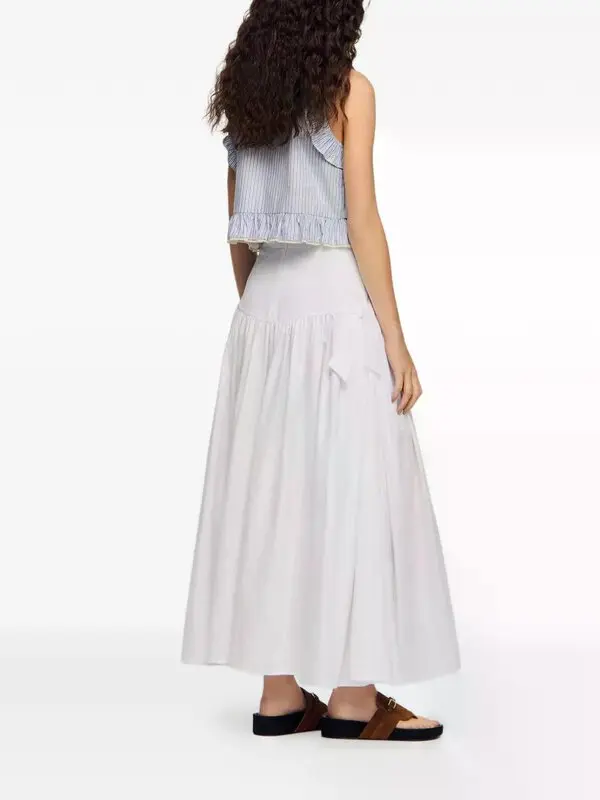 Sandro Maxi Poplin Skirt With Ties