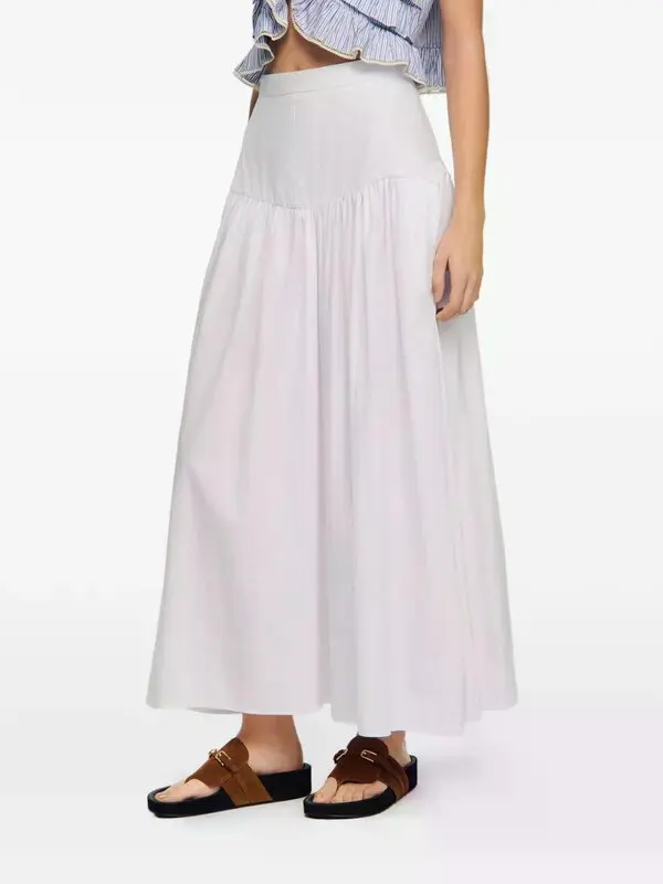 Sandro Maxi Poplin Skirt With Ties