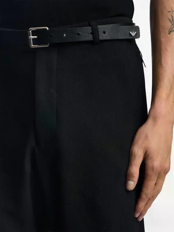 Emporio Armani Textured Weave Zip-pocket Trousers