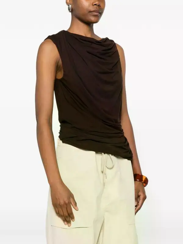 ENTIRE STUDIOS Draped Sleeveless Top - Brown