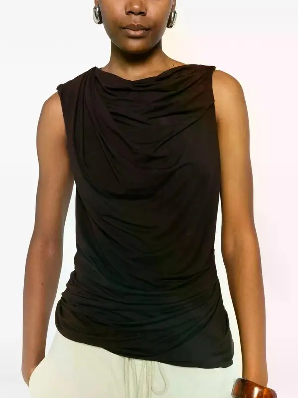 ENTIRE STUDIOS Draped Sleeveless Top - Brown