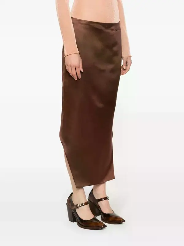 Givenchy High-low Hem Satin Skirt