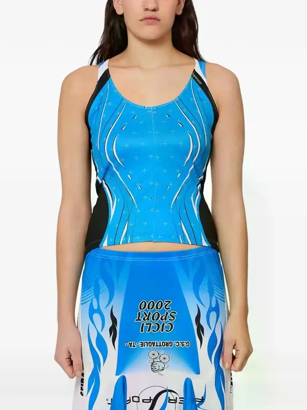 GINA CORRIERI Printed Vest - Blue