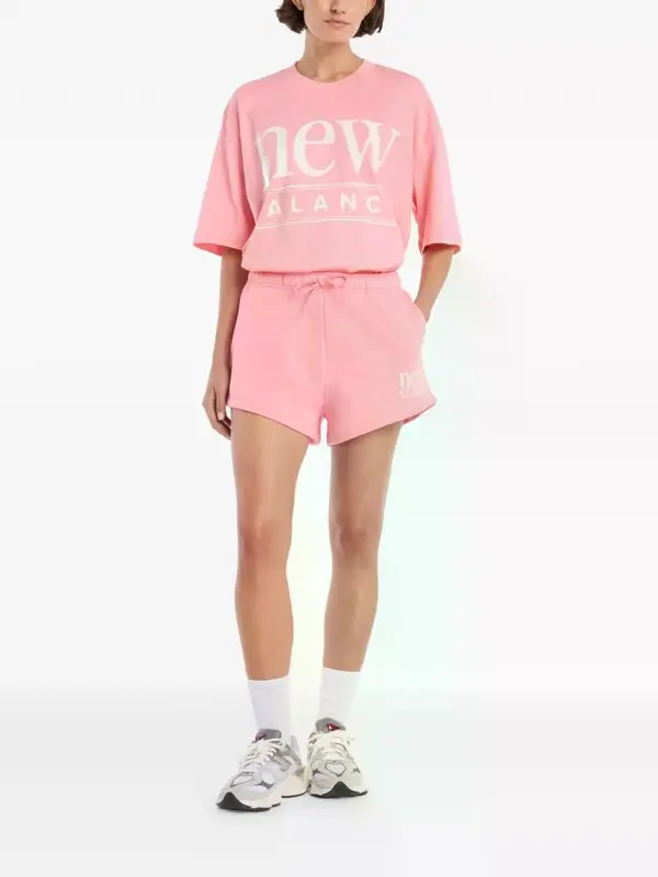 NEW BALANCE Fleece Shorts With Branding - Pink