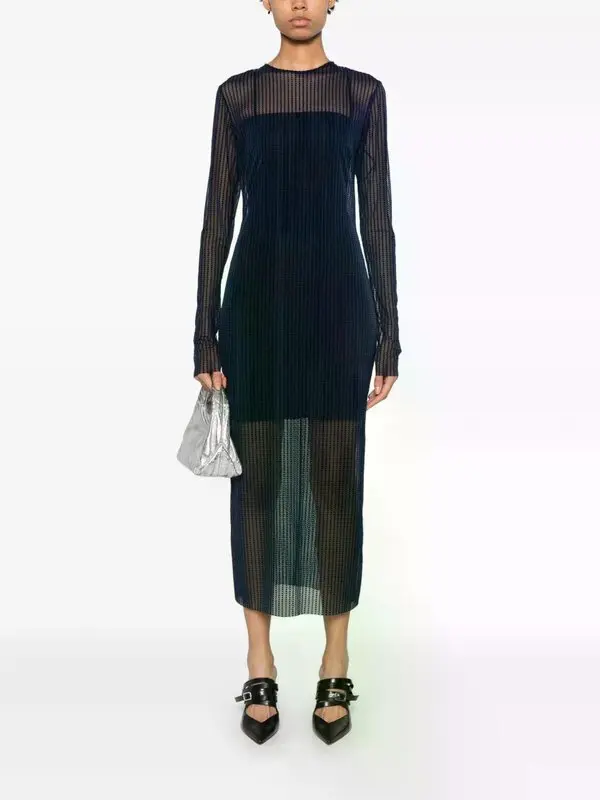 Givenchy Polka-dot Mesh Midi Dress