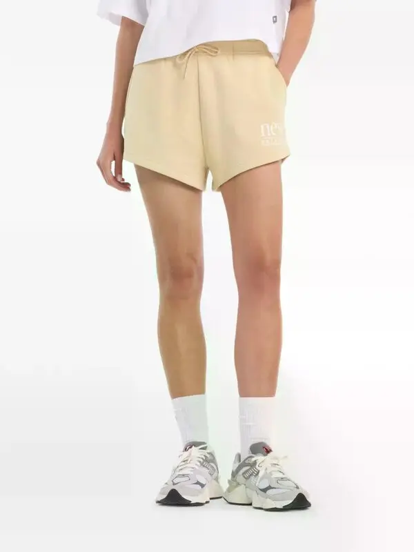 NEW BALANCE Fleece Shorts With Drawstring - Brown