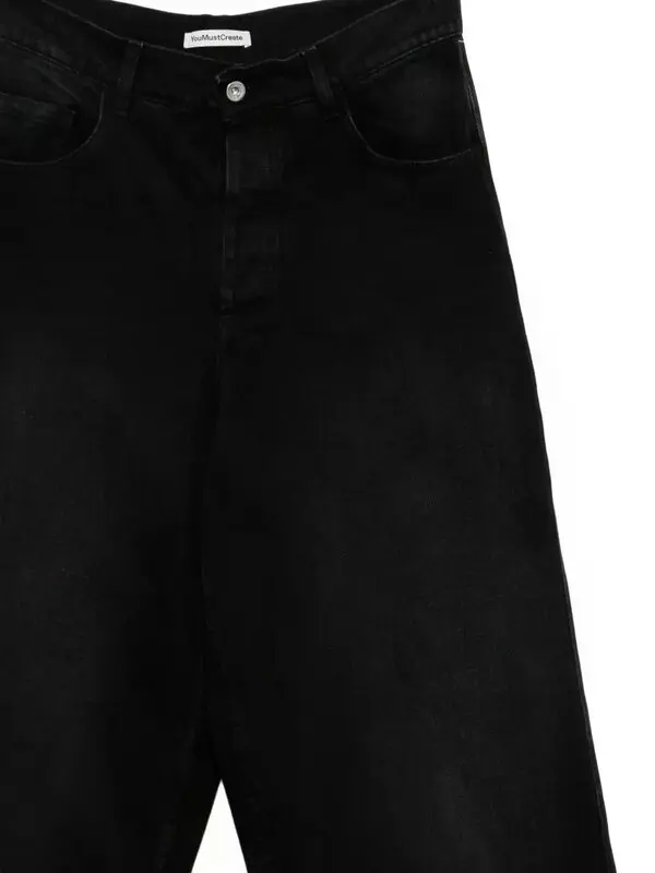 You Must Create Button-fastening Wide-leg Jeans