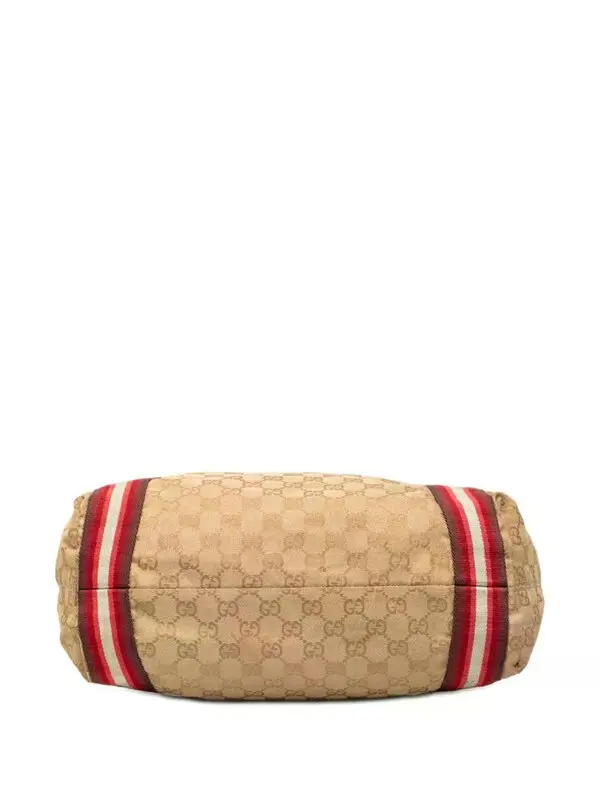 Gucci Gg Canvas Web Tote Bag - Brown