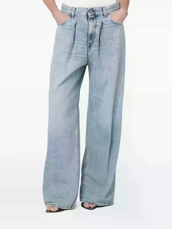 HAIKURE Whiskering Effect Jeans - Blue