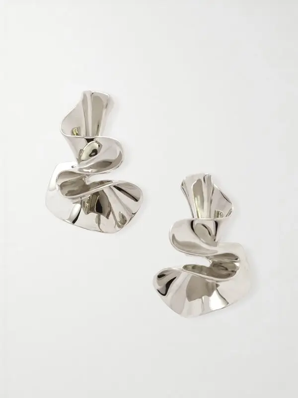 Bottega Veneta Textured Drop Earrings - Silver