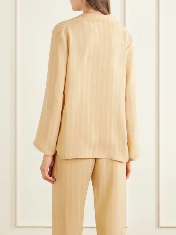 Saint Laurent Striped Silk-jacquard Shirt