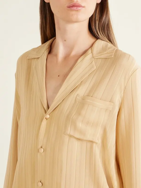 Saint Laurent Striped Silk-jacquard Shirt