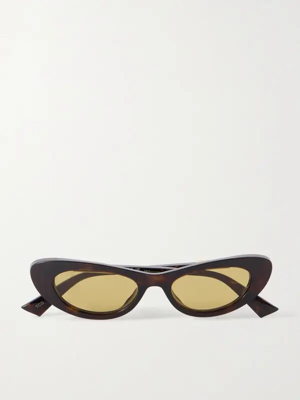 Bottega Veneta Ribbon Cat-eye Acetate Sunglasses - Tortoiseshell