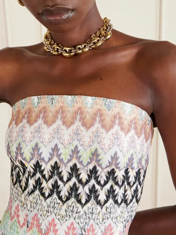 Missoni Striped Metallic Crochet-knit Mini Dress - Multi