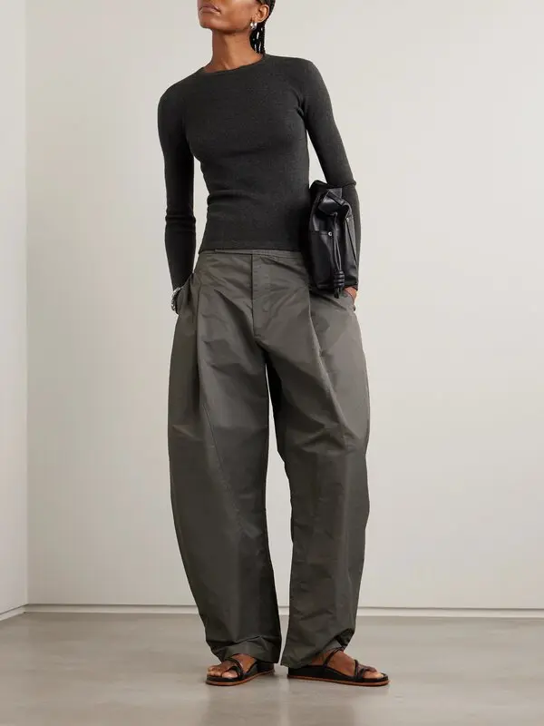 LISA YANG Ribbed Cotton And Cashmere-blend Long-sleeve T-shirt