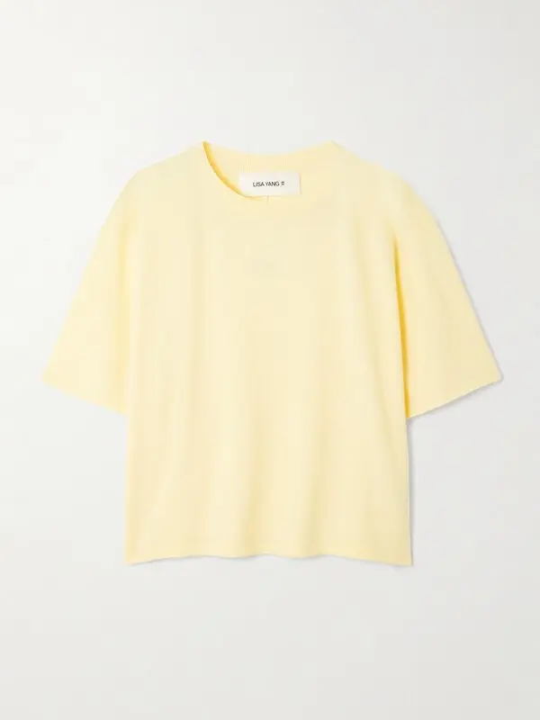 LISA YANG Rubie Cotton And Cashmere-blend T-shirt - Yellow