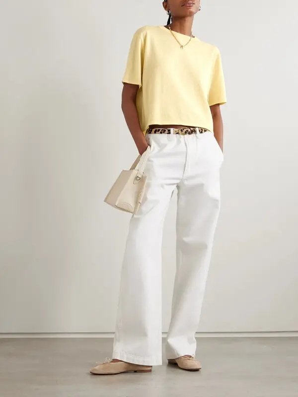 LISA YANG Rubie Cotton And Cashmere-blend T-shirt - Yellow