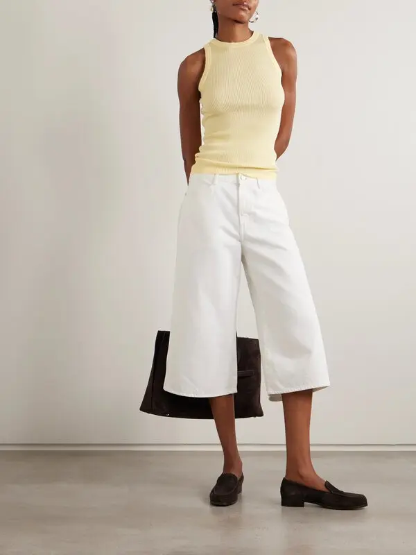 LISA YANG Amya Ribbed Cotton And Cashmere-blend Tank