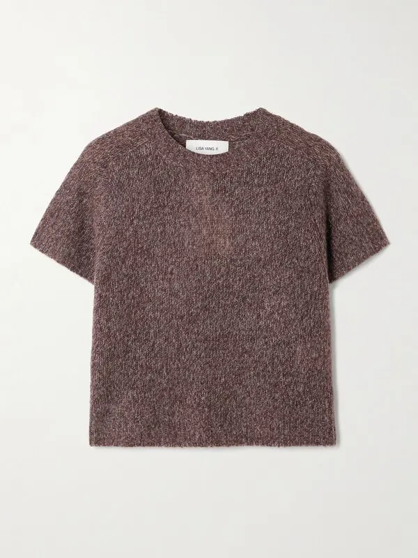 LISA YANG Siona Cashmere And Silk-blend T-shirt - Brown