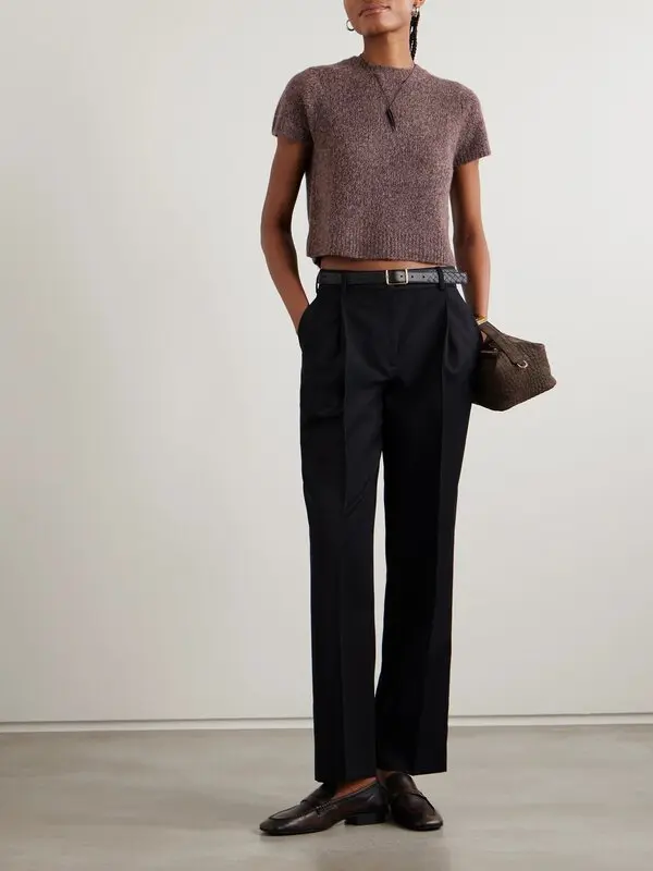 LISA YANG Siona Cashmere And Silk-blend T-shirt - Brown