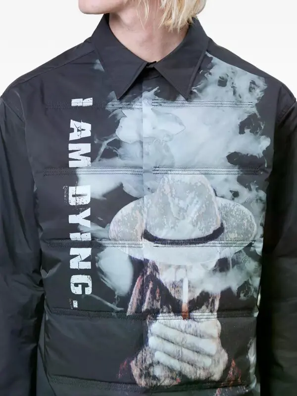 Yohji Yamamoto Padded Printed Shirt - Black