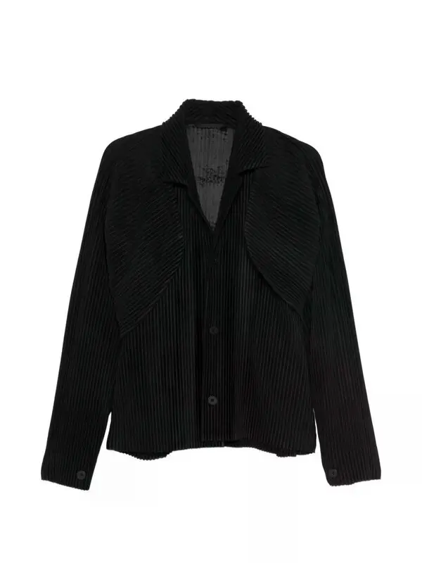 Issey Miyake Pleated Cropped Blazer - Black