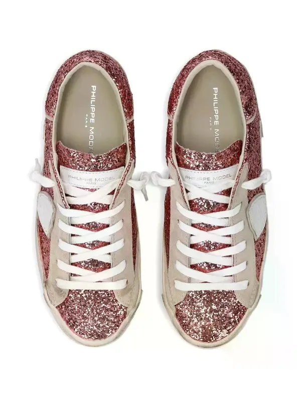 Philippe Model Prsx Glitter Lace-up Sneakers