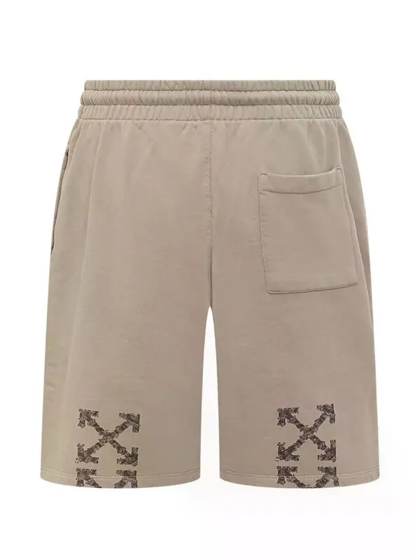 Off-White Drawstring Heraldic Print Shorts