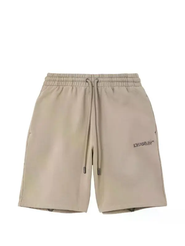 Off-White Drawstring Heraldic Print Shorts