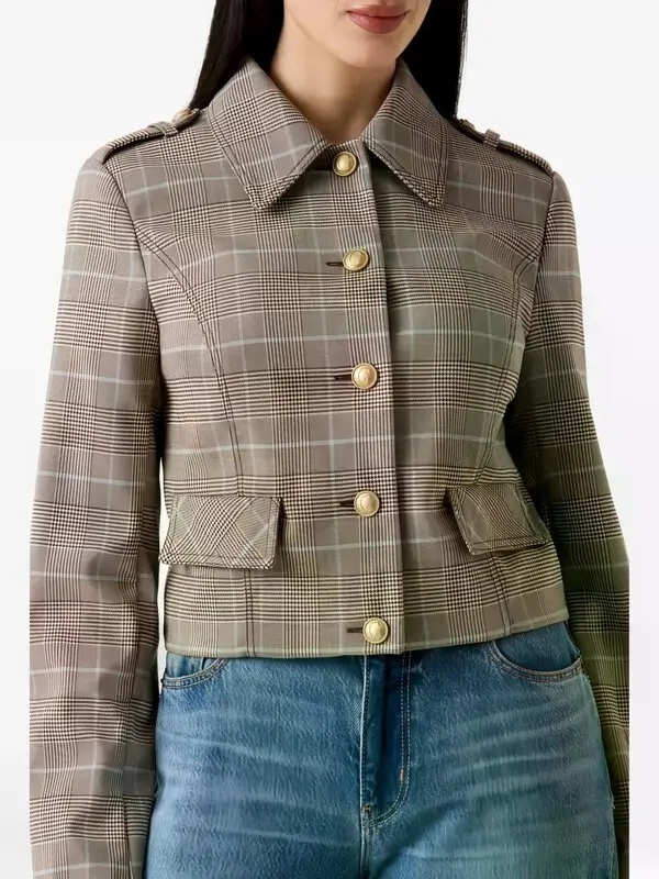 Guess Checked Cropped Jacket