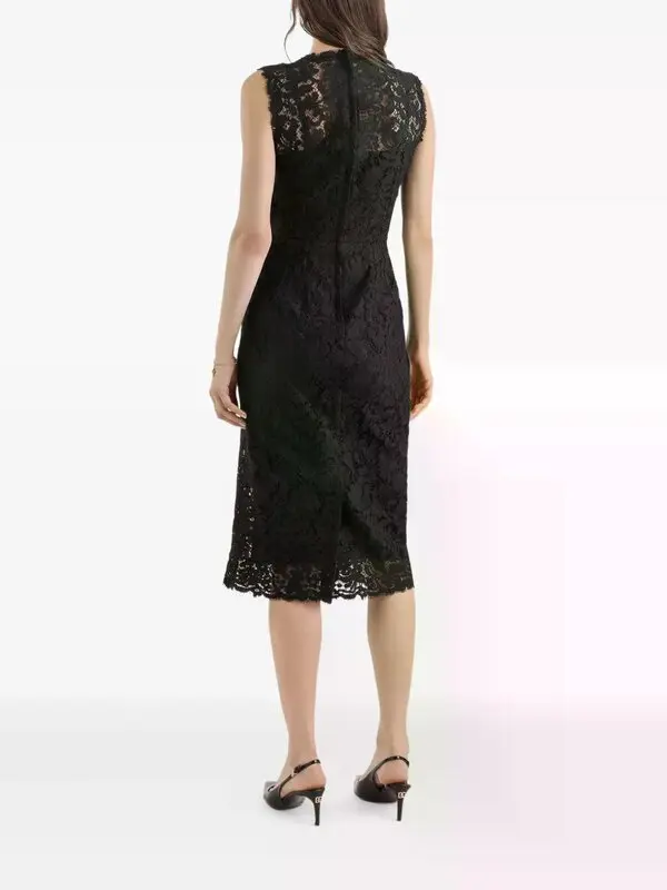Dolce & Gabbana Lace Sleeveless Midi Dress - Black