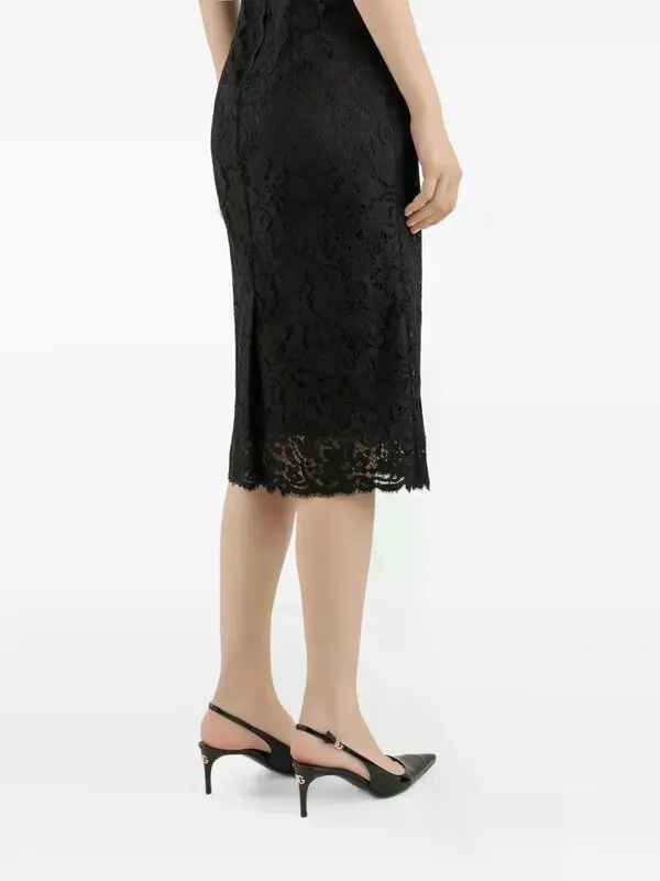 Dolce & Gabbana Lace Sleeveless Midi Dress - Black