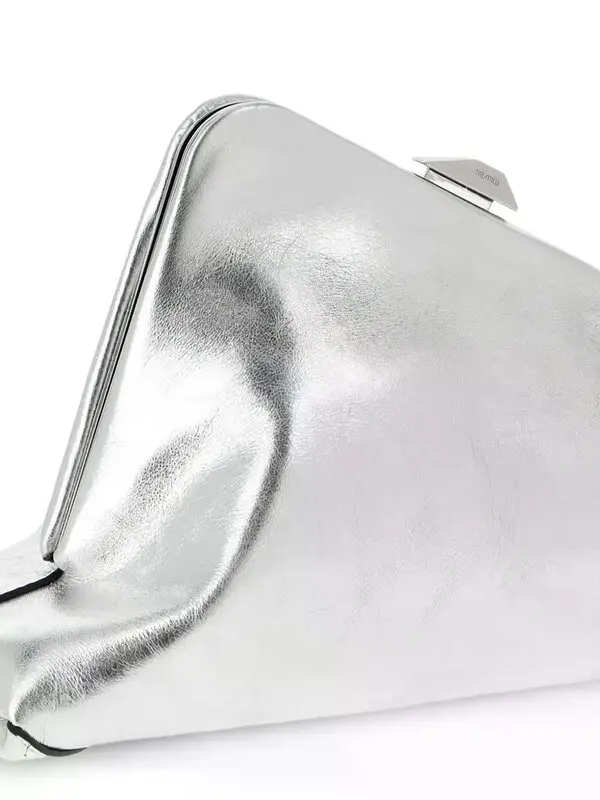 Attico Small Day Off Clutch In Craquelé-effect Leather
